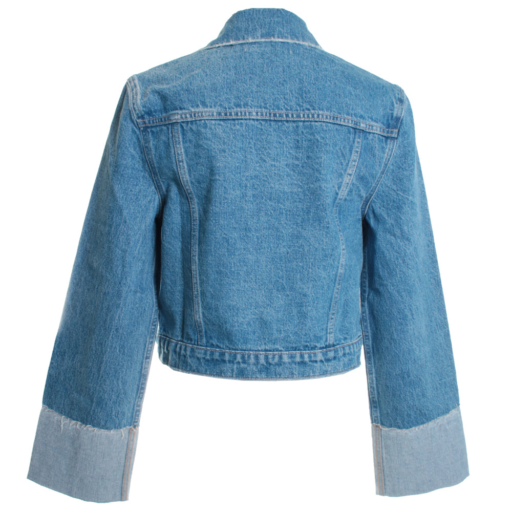 Cuffed Cropped Denim Jacket – Lee Newman.com