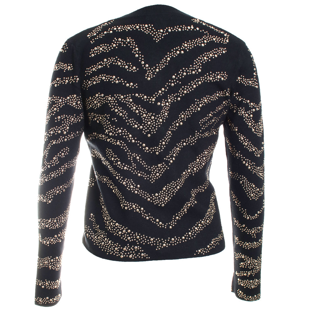 Gold Studded Details Knit Jacket – Lee Newman.com